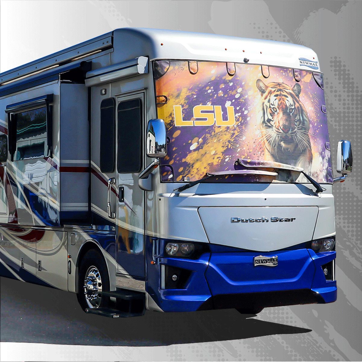 Custom Printed Collegiate Windshield Shades - Class A RV