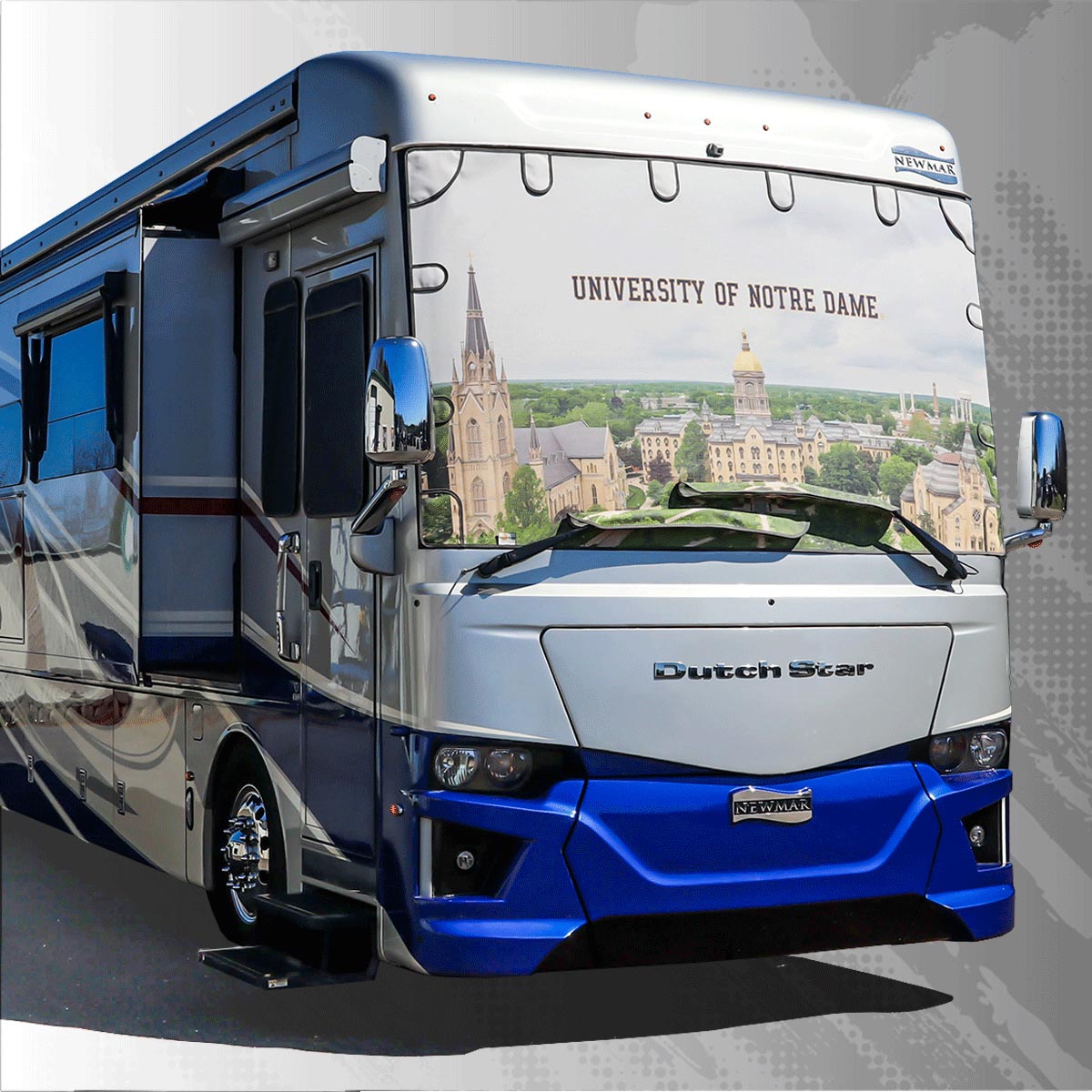 Custom Printed Collegiate Windshield Shades - Class A RV
